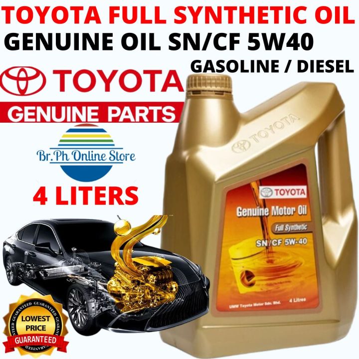 Toyota Genuine Fully Synthetic Engine Oil 5W-40 4 Liters [1 Gallon] for ...