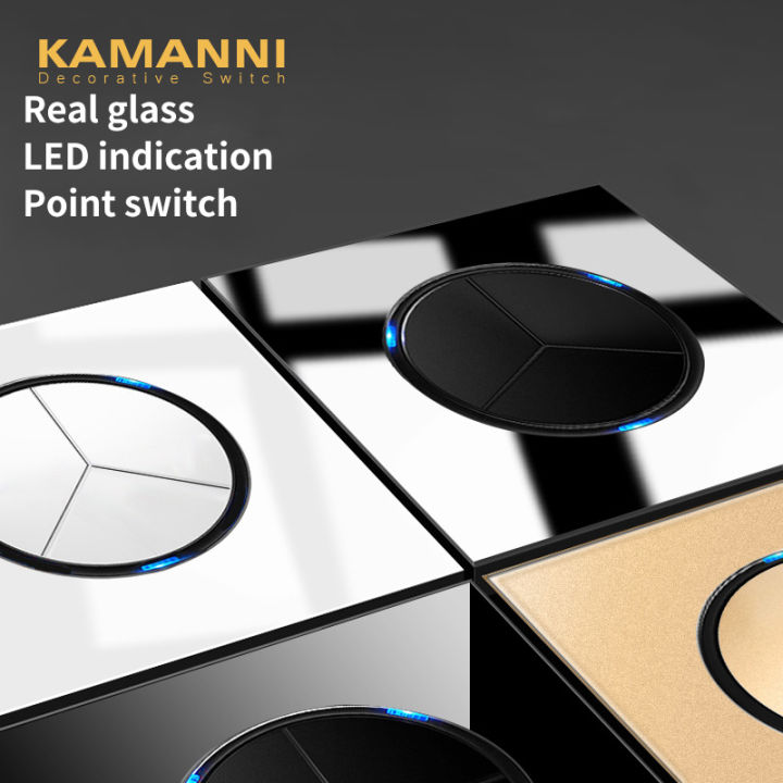 Kmanni Glass Wall Power Switch Modern Lighting Switch Universal 10 Pin ...