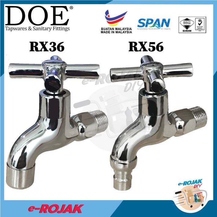 DOE RX36 / RX56(RP) Basin Tap Basic Series Cross Handle Wall Bib Tap ...