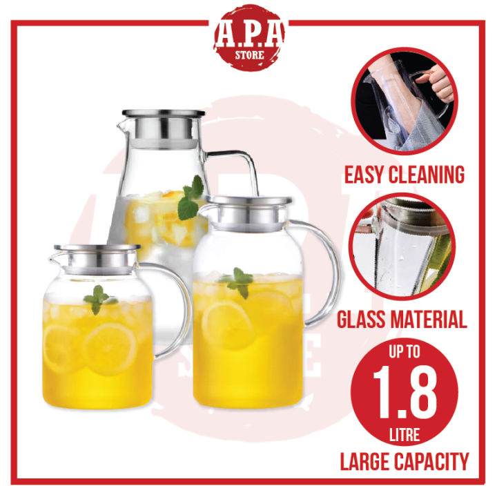 APA Borosilicate Glass Teapot Hot Cold Water Kettle Jug Air Jug Kaca ...