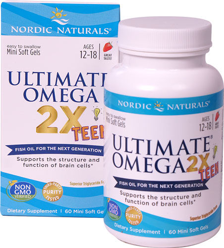 Nordic Naturals Ultimate Omega 2X Teen Strawberry - 60 Mini Softgels ... Nordic Naturals Ultimate Omega 2X Teen Strawberry - 60 Mini Softgels ...