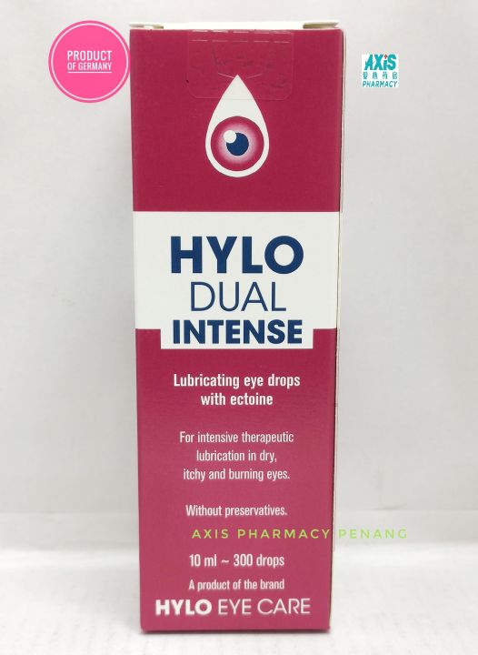 HYLO DUAL INTENSE LUBRICATING EYE DROP WITH ECTOINE 10ML - 300 Drops ...
