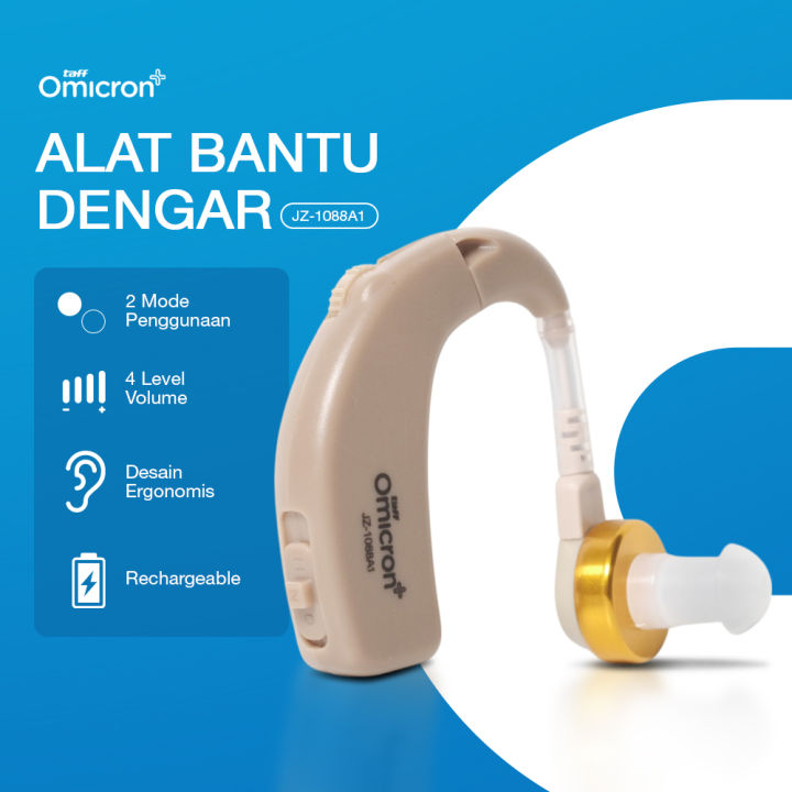TaffOmicron Alat Bantu Dengar BTE Rechargeable JZ-1088A1 dengan Peredam ...