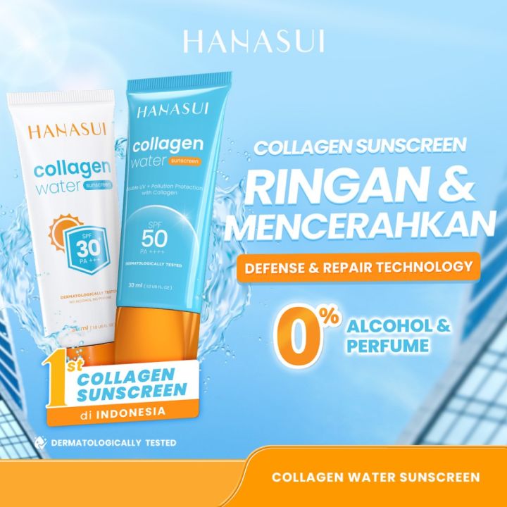 Hanasui Collagen Water Sunscreen SPF 50 PA++++ | SPF 30 PA +++ 30ml ...
