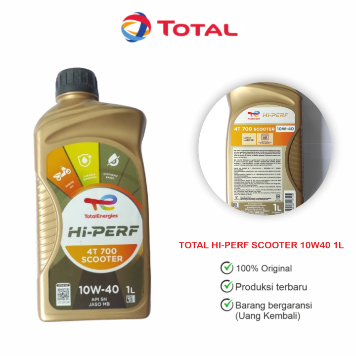 Total Oli Mesin Energies Hi-Perf Scooter Matic 4T 700 10W40 1 Liter ...