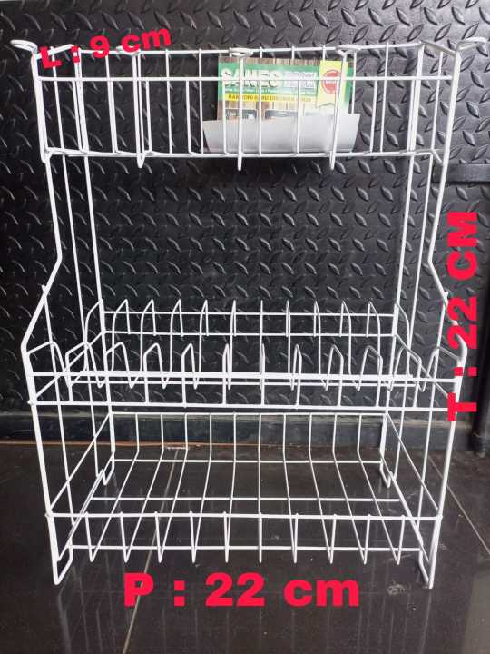RAK PIRING SANEC BESI RPL RPK 03 ATAU SUSUN TIGA RAK PIRING JADUL/RAK ...
