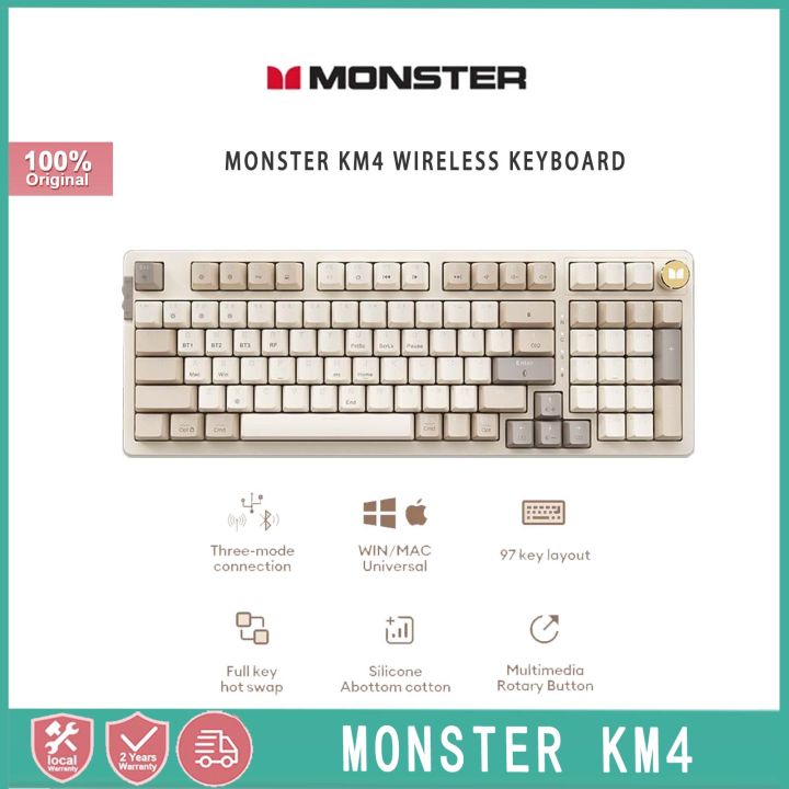 Monster KM4 wireless mechanical keyboard, device with 2.4G C-type cable ...