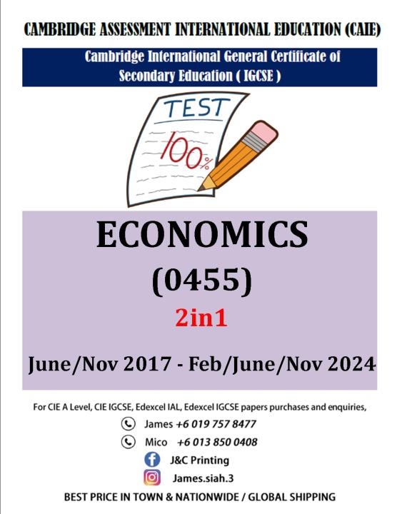 Cambridge Igcse ECONOMICS 0455 (PAPER 1 & 2) PAST YEAR PAPER 2017-Feb ...