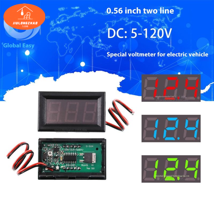 Electric Vehicle Digital Voltmeter for 5V-120V, High Precision Voltage ...