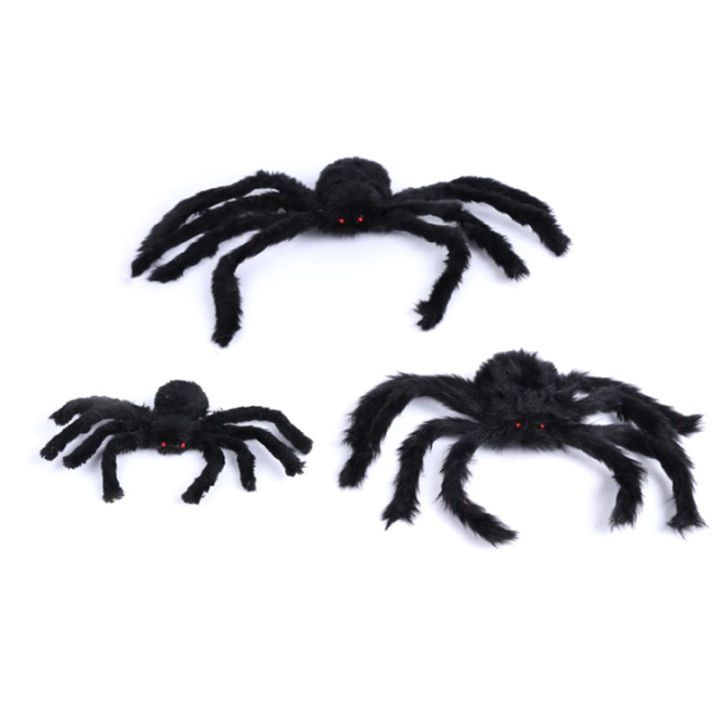 แมงมุมฮาโลวีนตกแต่งกลางแจ้งField Arrangement Spider Web Plush Spiderของ ...