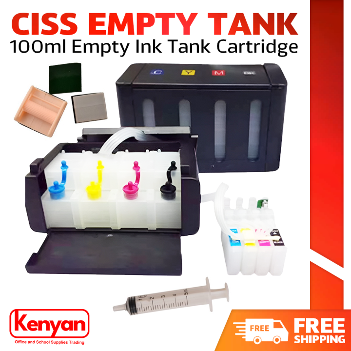 100ml Yasen CISS Empty Ink Tank Cartridge for Epson/Canon CMYK ...