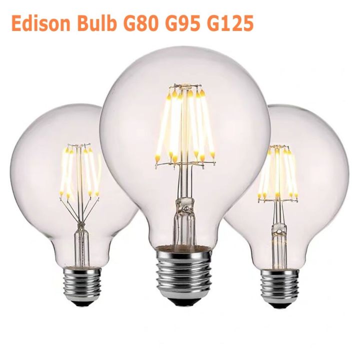 [Time illumination] Edison Led หลอดไฟ G80 G95 G125บิ๊กหลอดไฟ6W 10W 15W หลอดไฟ E27แก้วใสโคมไฟใน ...