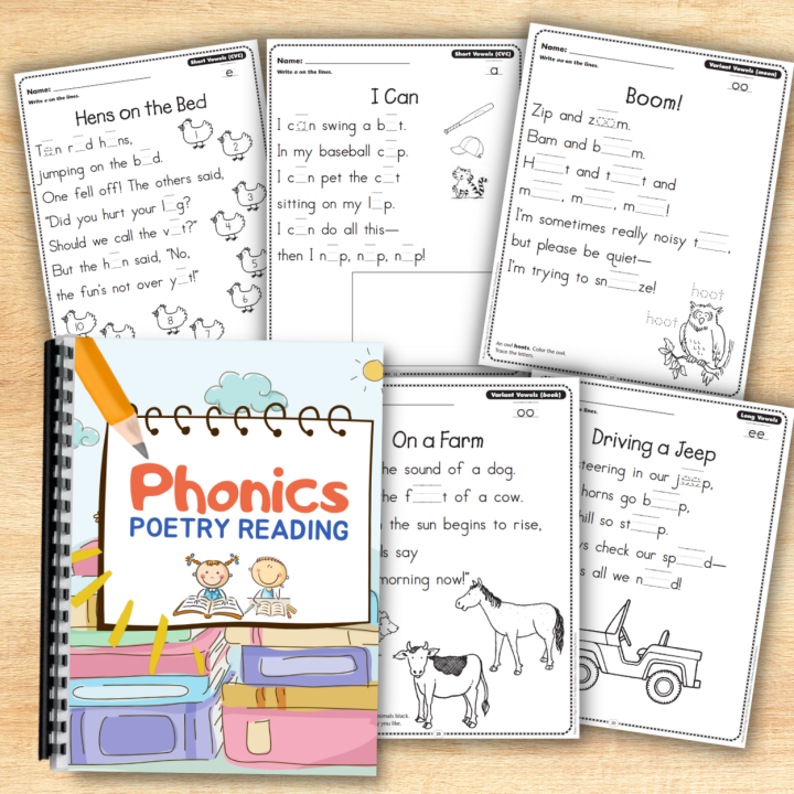 Phonics Poetry Reading Children Learning English Workbook Activities ...