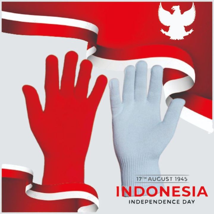 1 PASANG SARUNG TANGAN MERAH PUTIH TEBAL SARUNG TANGAN PASKIBRA SARUNG ...
