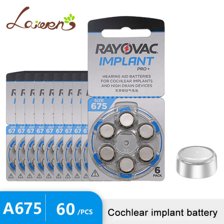 Cochlear Implants 60 Cells Zinc Air Hearing Aid Batteries 675A A675 ...