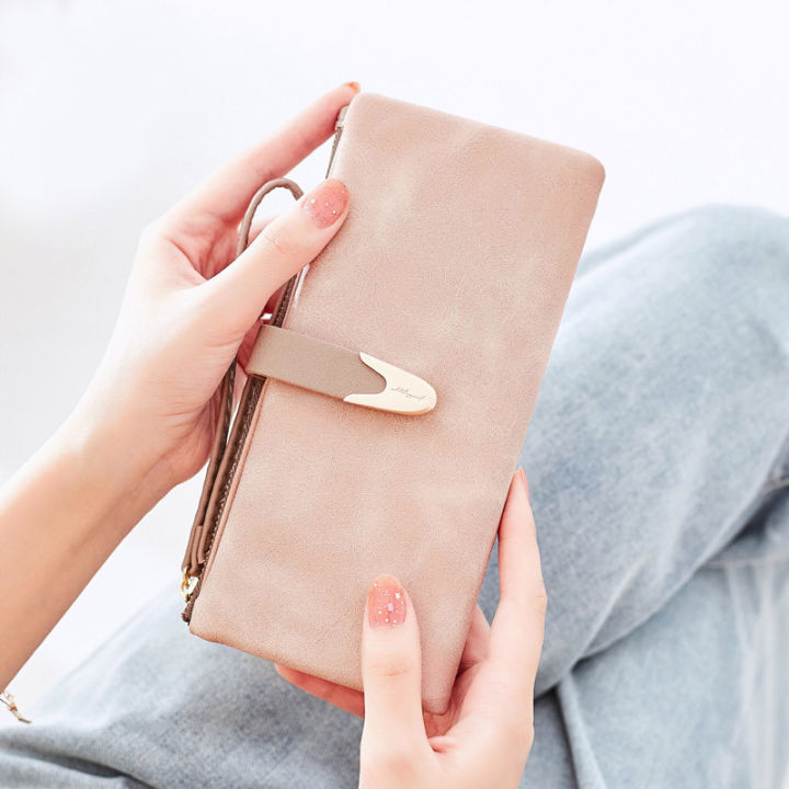 Wallet With Wrist Women Long Fashion Purse Zipper Hasp Multifunction ...