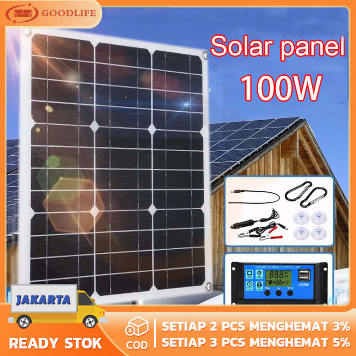 (dalam Stok, Dikirim Dari Jakarta)solar panel 100 wp panel surya ...