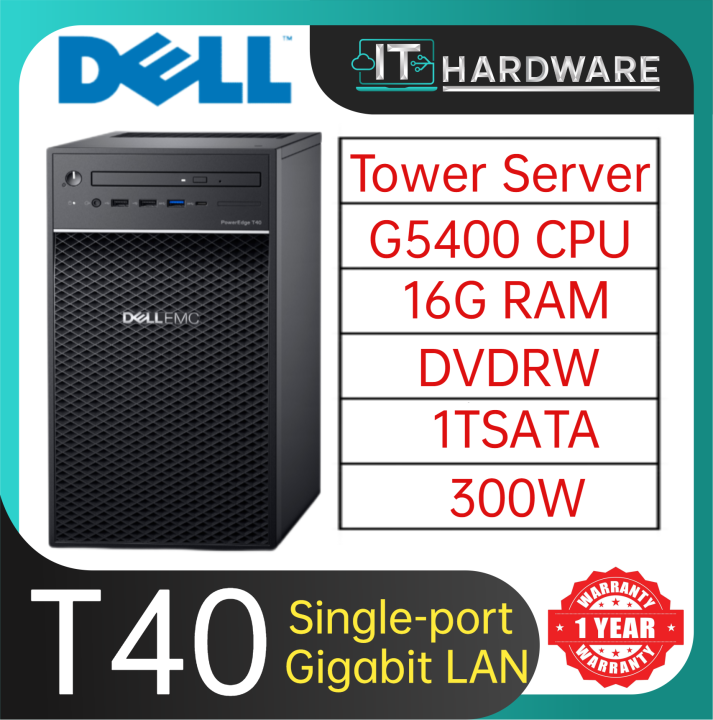 Dell EMC PowerEdge T40 Tower Type Server G5400 CPU 16GB RAM | 1TB SATA ...