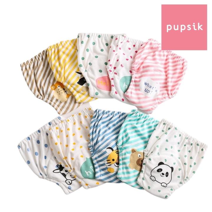 Pupsik Cotton Reusable Training Diapers, 2 Sizes (8 Designs) | Lazada ...