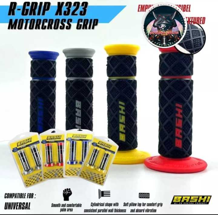 Handgrip motor Bashi R-Grip X323 TPR Motocross empuk Fleksibel Anti ...
