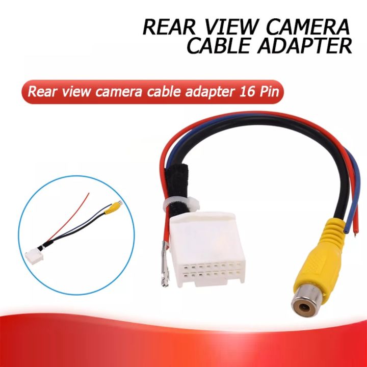 16 Pin Car Rear View Camera Adapter Cable Parking Back Cam Video ...