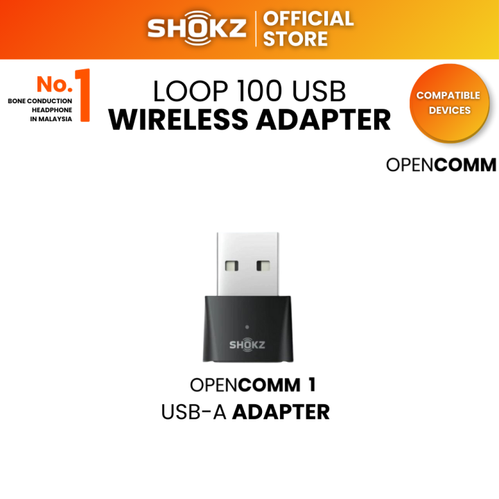 Shokz Loop 100 USB-A Wireless Adapter for OpenComm & OpenComm UC ...