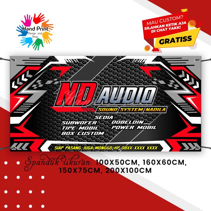 Cetak Spanduk Banner Audio Sound Sistem Hitam Merah MMT Custom | Lazada ...
