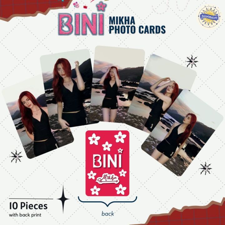 5 pcs BINI Mikha B2B back-to-back laminated photocards photo card ...