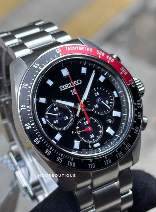 Brand New Seiko Prospex SpeedTimer Black Red Solar Chronograph SBDL099 ...