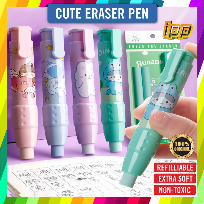 Cute Pen Eraser / Stretchable Pen Type Eraser Refillable | Lazada