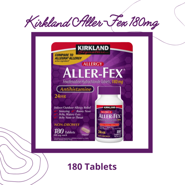 [EXP May 2025] Kirkland Signature Aller-Fex Antihistamine 180 mg., 180 ...