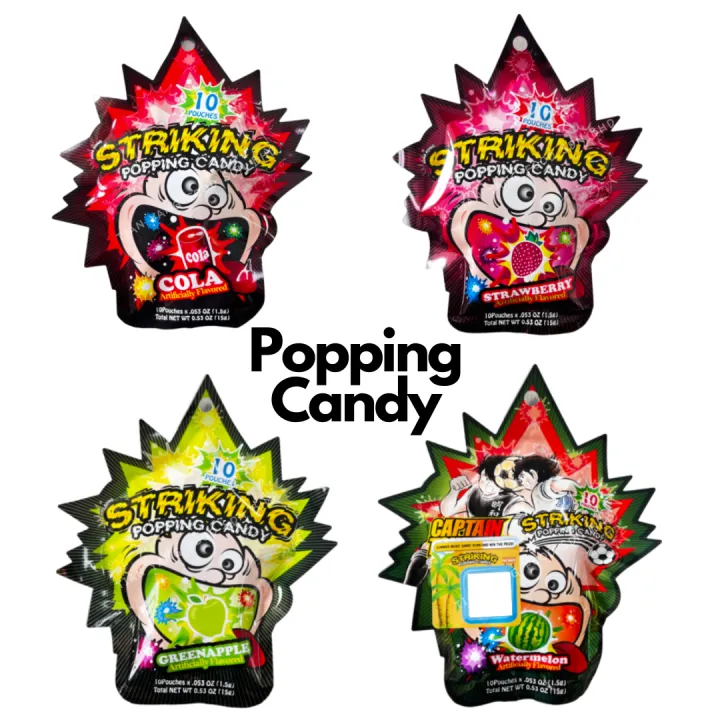 Halal 10pcs Striking Popping Candy Cola/Strawberry/Green Apple ...