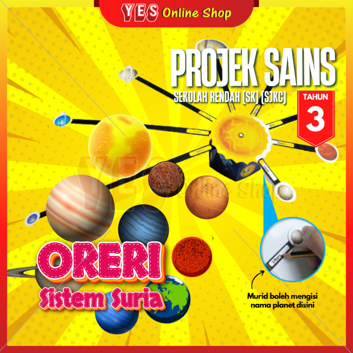 Oreri Sistem Suria - BAHAN PEMBELAJARAN PROJEK SAINS TAHUN 3 SEKOLAH RENDAH (SK) (SJKC) - 太阳系模型 ...