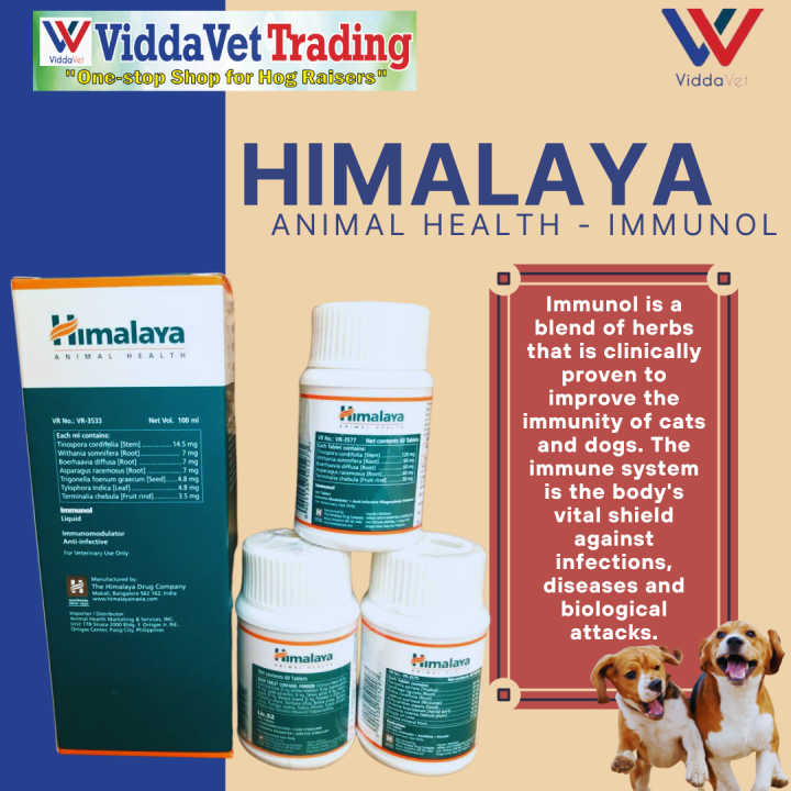 Himalaya Animal Health IMMUNOL 60tablets Immuno modulator Vat tablet ...