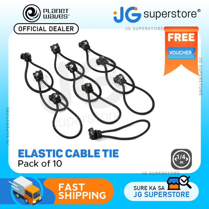 Planet Waves Elastic Rubber Band Cable Ties with Built-In Loop Lock for ...