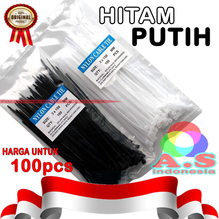 1PACK isi 100pcs Kabel Ties Tali Ripet Nylon Cable Tis Talities Warna | Lazada Indonesia