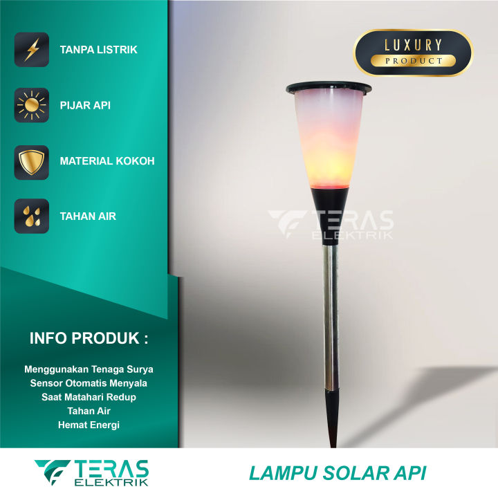 Lampu hias taman api obor lampu taman solar sel cahaya model api ...