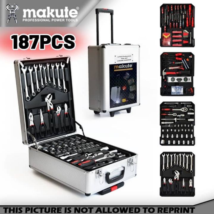 Makute 187PCS Roller Box Tools Set Portable Toolbox Screwdriver Socket ...