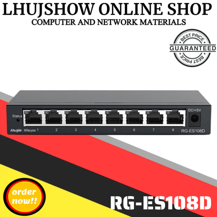 RUIJIE RG-ES108D, 8-port 10/100Mbps Desktop Unmanaged Switch | Lazada PH