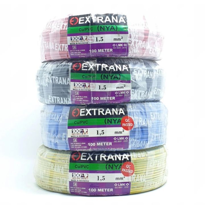 EXTRANA NYA 1,5mm 100 Meter Full SNI FULL LMK Kabel Listrik Nya 1x1 ...
