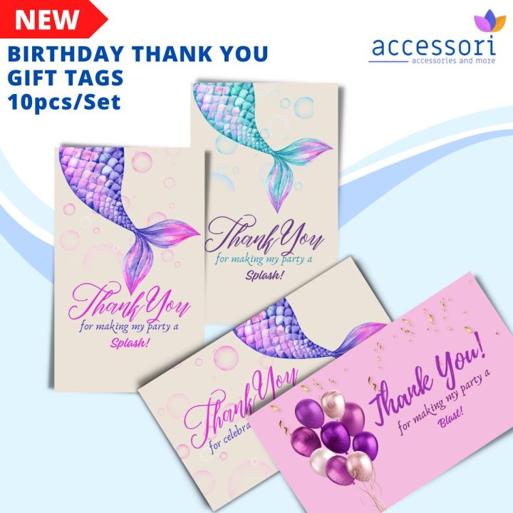Thank You Card for Birthday | Souvenir Gift Tags Girl Teens Collection ...