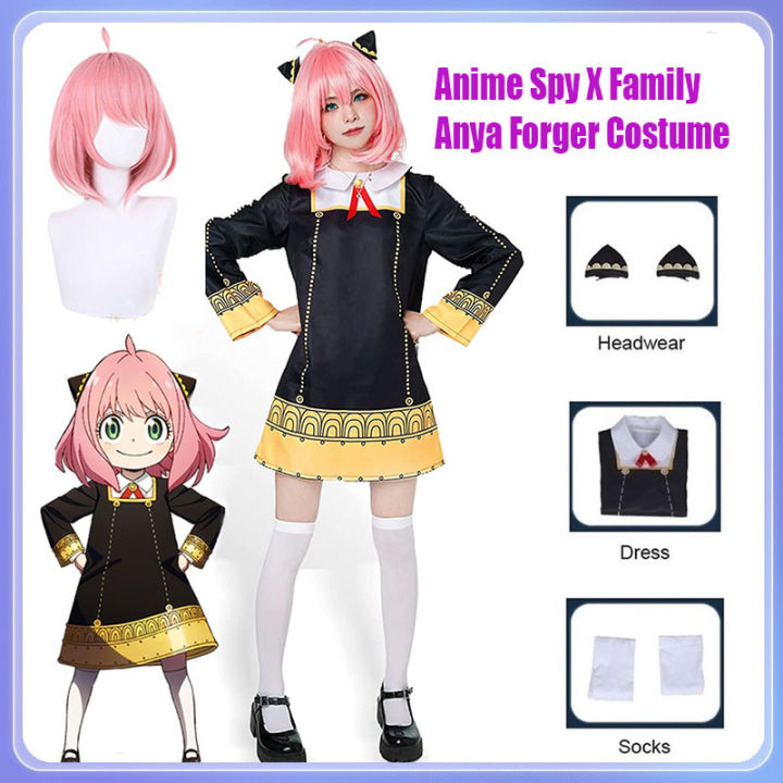 Anya Forger Costume for Kids Girl Cosplay Anime Spy X Family Christmas ...