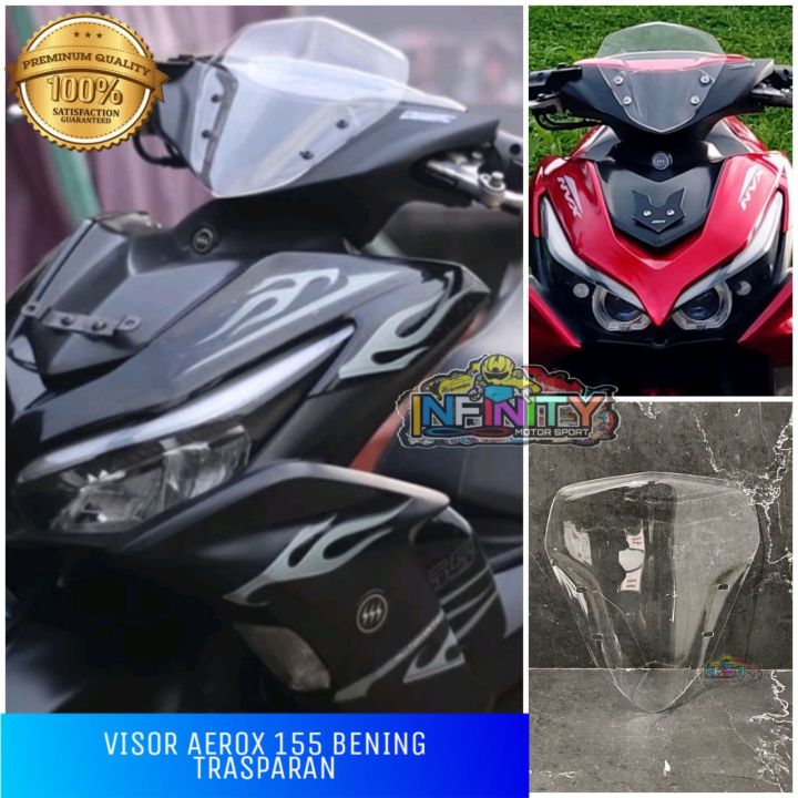 WINDSHIELD VISOR AEROX 155 NEW OLD 2021 2022 2023 STANDAR BENING ...