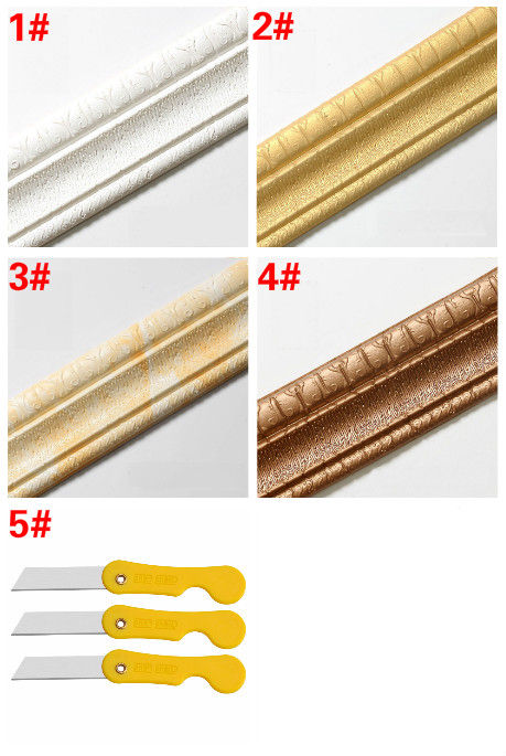 【sa Wallpaper】 Self Adhesive 3d Wall Edging Strip Border Waterproof Pe