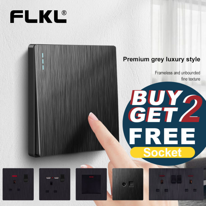 FLKL modern lighting wall black dimmer switch paint panel 13A universal ...