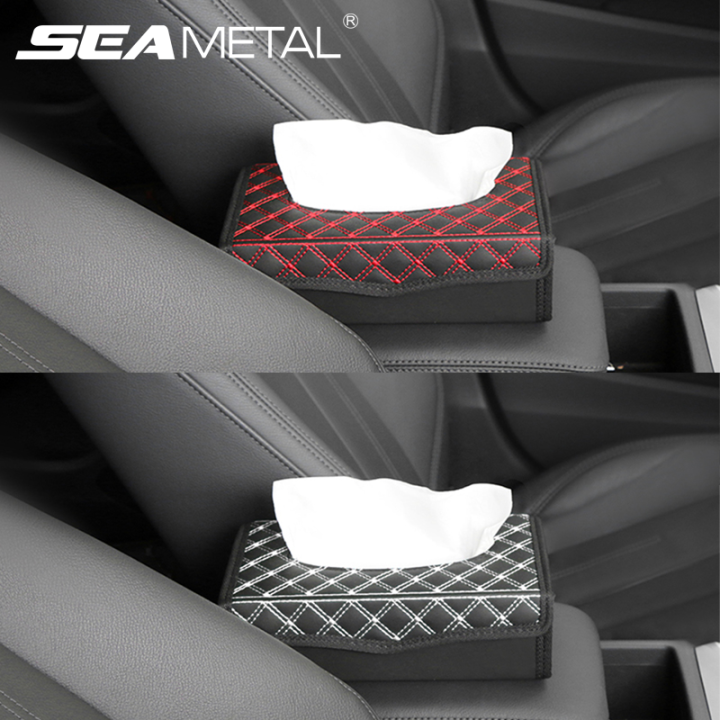 Car Tissue Box Auto Paper Towels Case Folding Tissue Holder Universal ...
