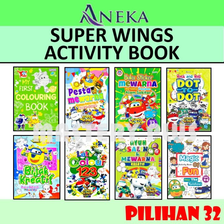 SUPER WINGS MY FIRST COLOURING BOOK BUKU STICKER MEWARNA DOT TO DOT ...