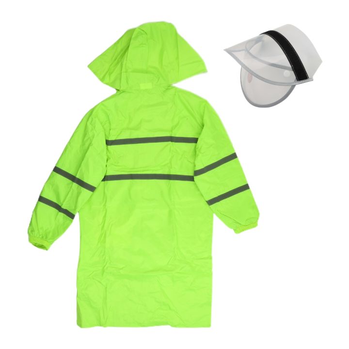 High Visibility Long Rain Construction Waterproof Rain Jacket Hooded ...