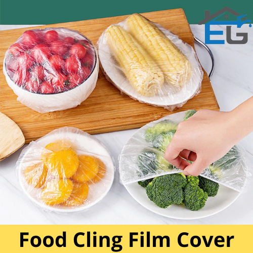 100Pcs Disposable Plastic Wrap Food Cling Film Cover Storage Covers ...