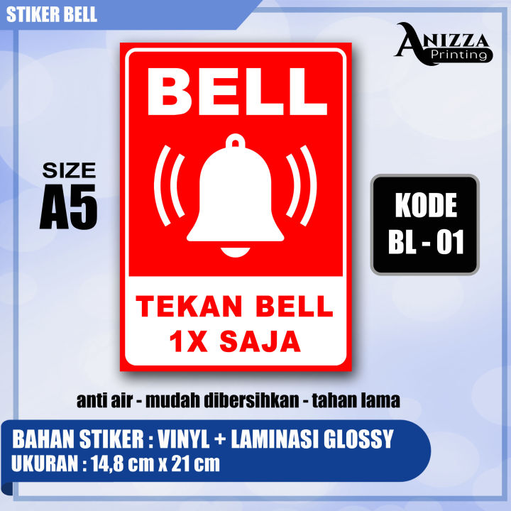 STIKER A5 BELL RUMAH TOKO ( LAMINASI GLOSSY ) | Lazada Indonesia